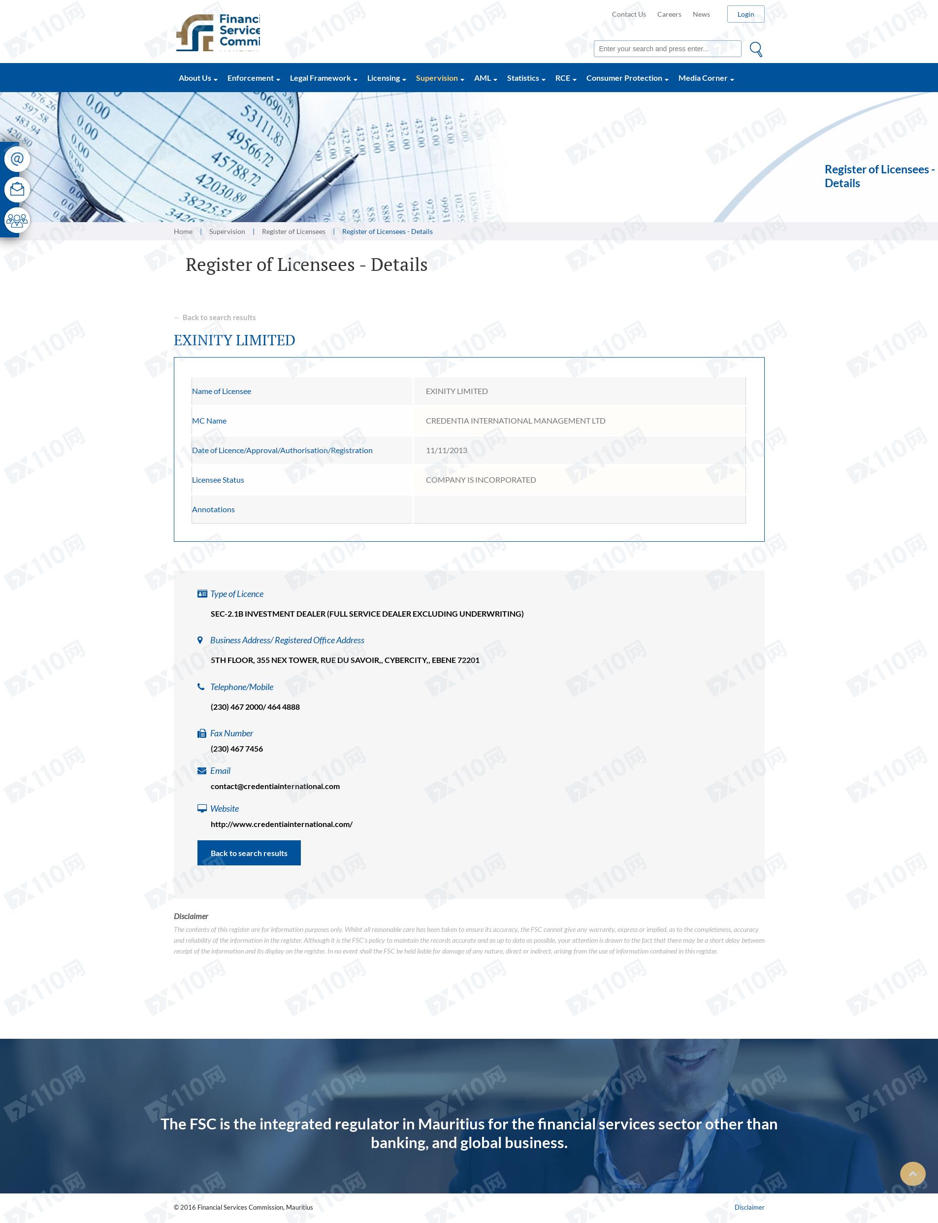 EXINITY LIMITED_监管查询