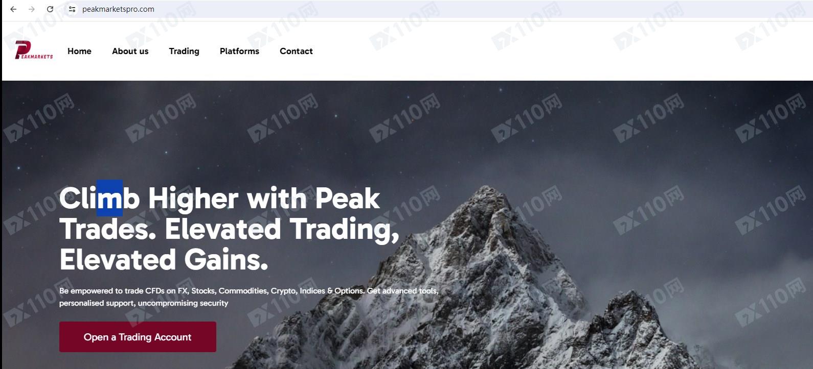 Peak Markets Pro黑平台-FX110网